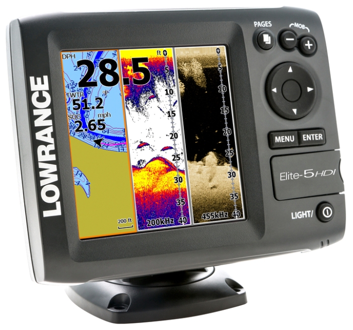 Цены на картплоттер Lowrance Elite-5 HDI 50/200 455/800. Купить ...